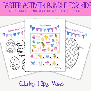 Printable Easter Activity Bundle, 18 Easter Kids Activities, Mazes, I ...