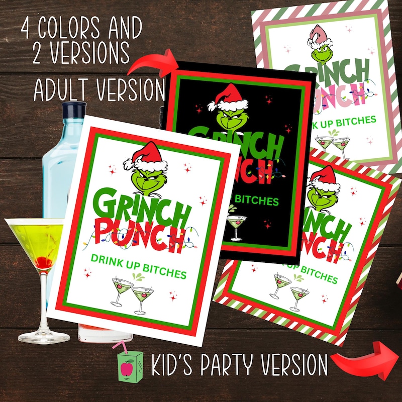Grinch Xmas Party Banner - Etsy