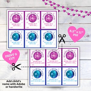Disco Ball Valentine, Printable Classroom Valentines, Valentine's Day ...