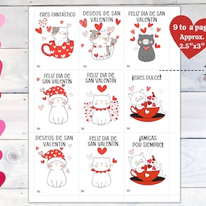 Tarjeta De San Valentín, Gatos Para El Dia De San Valentin, Bilingual ...