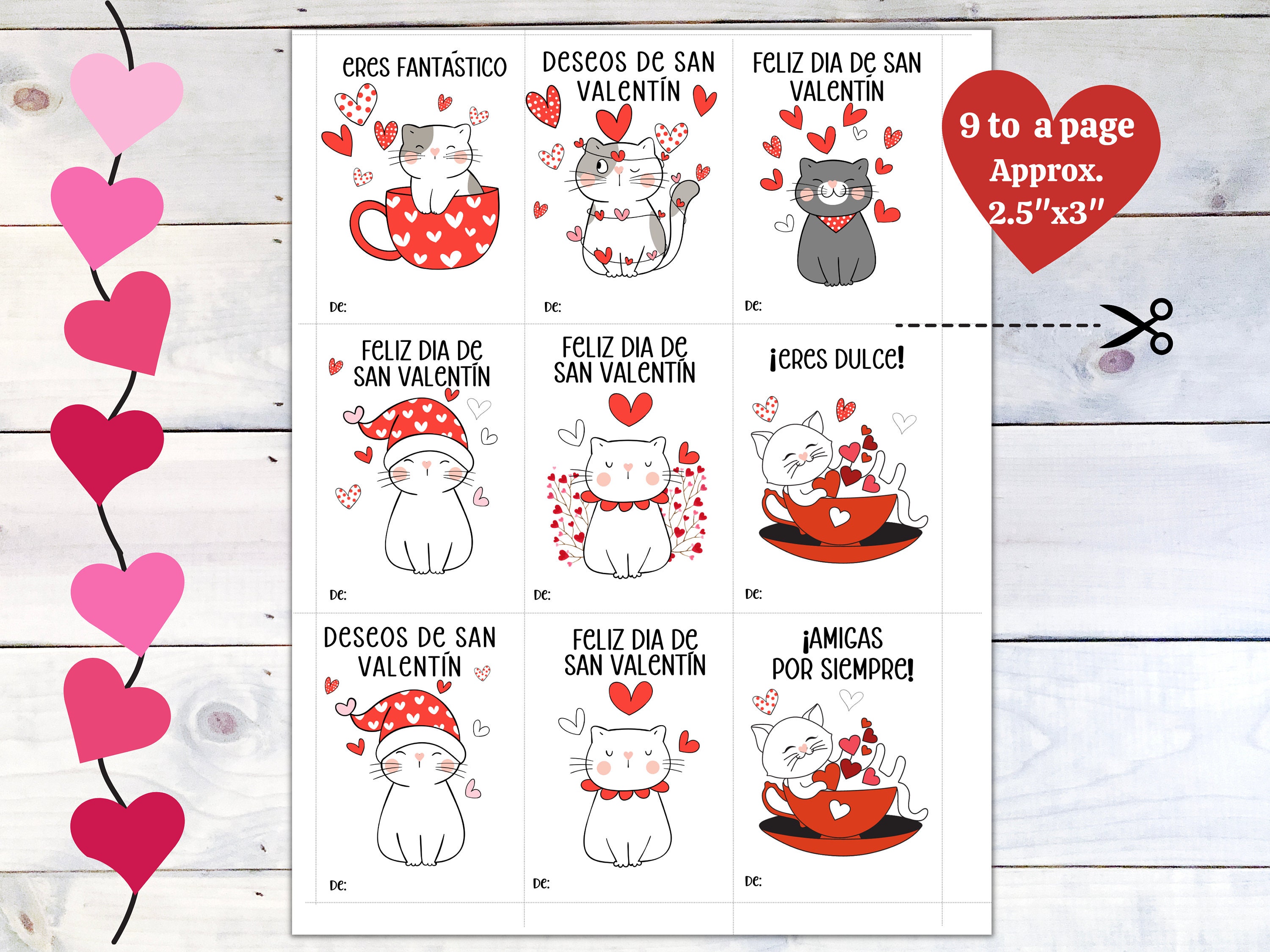Tarjeta De San Valentín, Gatos Para El Dia De San Valentin, Bilingual ...