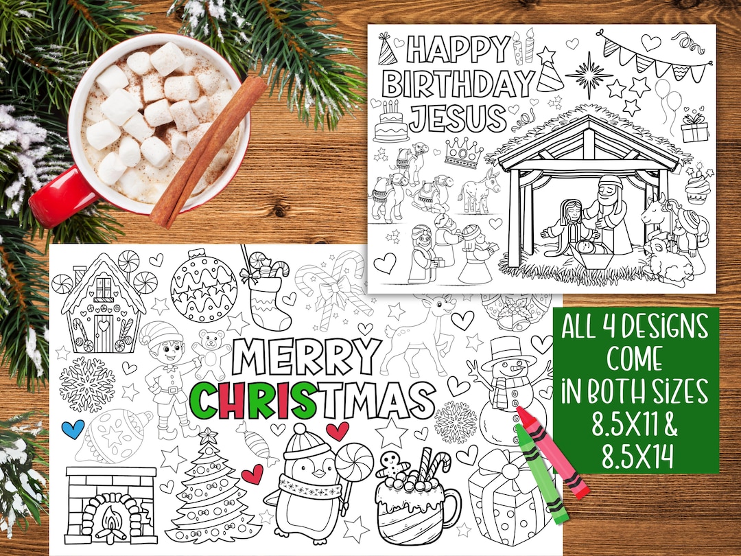 Christmas Activity Sheet Placemats, Printable Christmas Coloring Pages ...