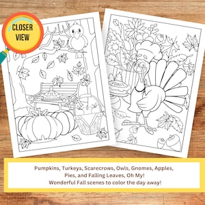 Fall Coloring Pages, Thanksgiving Coloring Printable for Kids ...