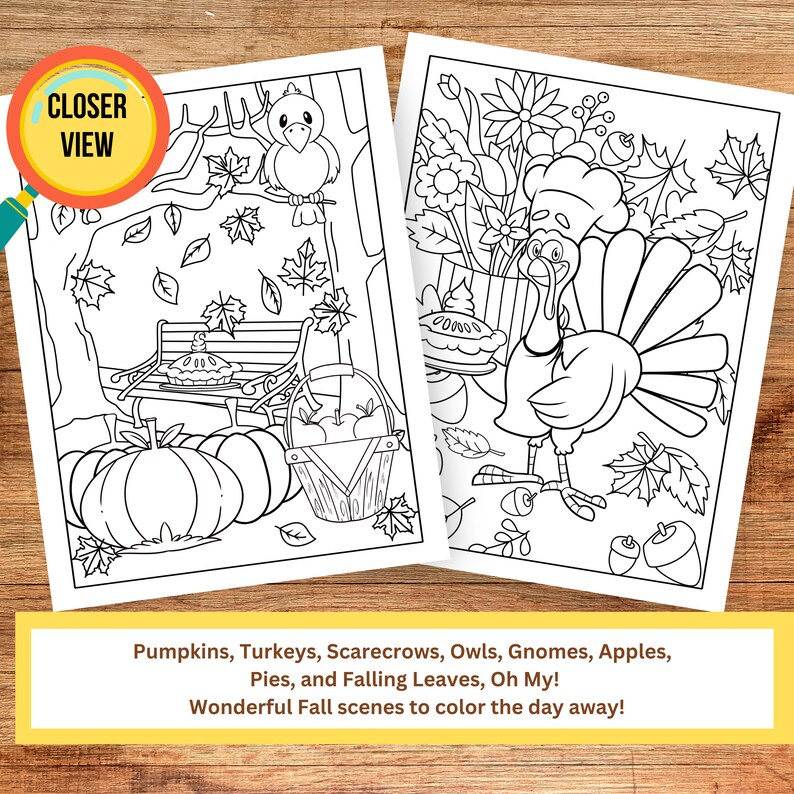 Fall Coloring Pages, Thanksgiving Coloring Printable for Kids ...