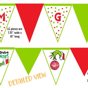 Grinch Christmas Party Banner, Merry Grinchmas Bunting Banner ...