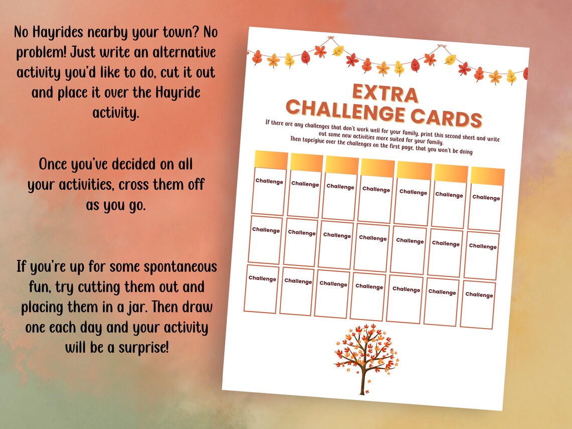 30 Day Fall Challenge for Kids, Couples Bucket List, Fall Activity List ...