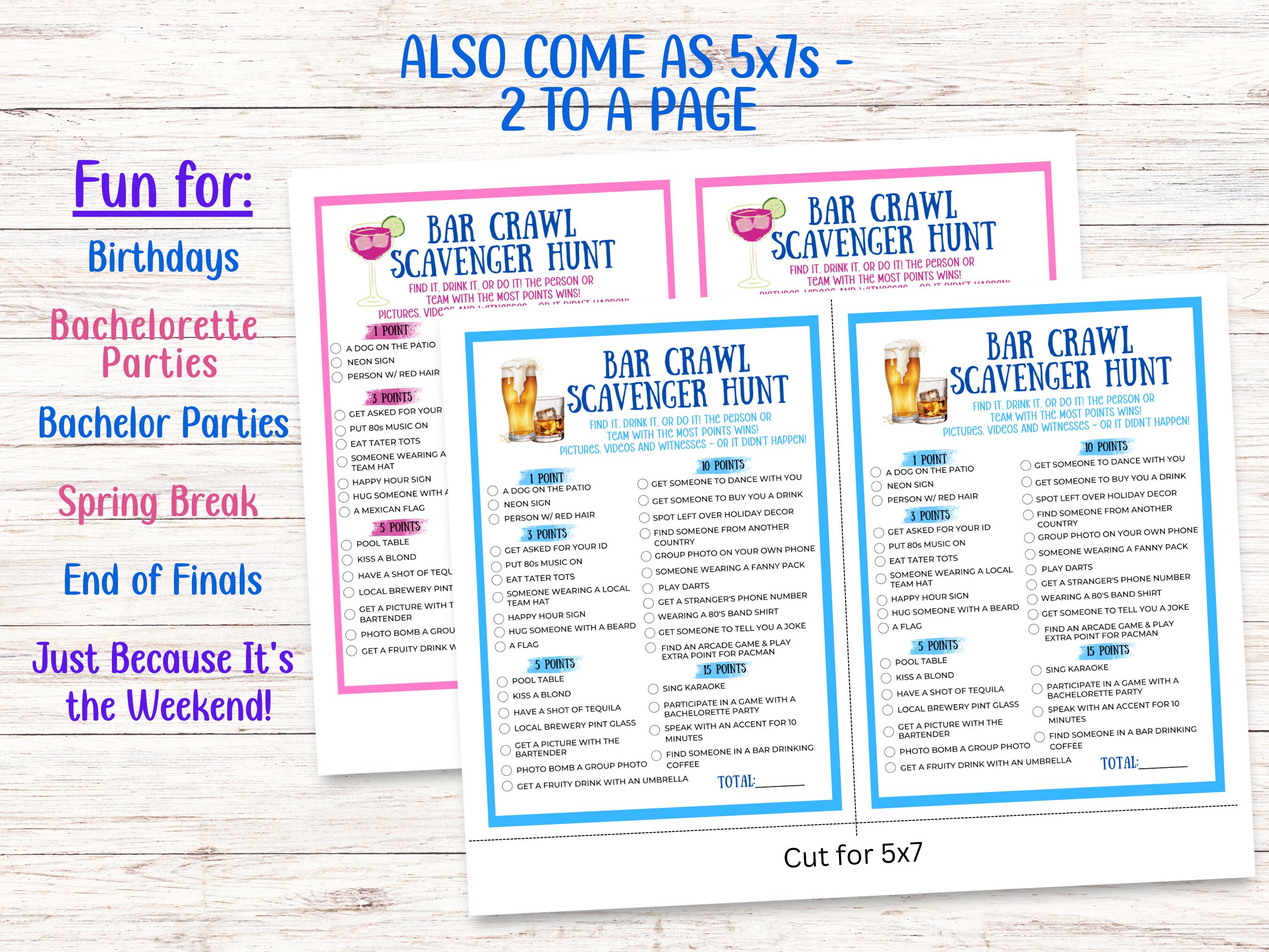 Bar Crawl Scavenger Hunt, Bar Crawler, Adult Drinking Game Pub Crawl ...