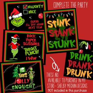 Entry Fee One Shot Drink up Grinches Bundle, Christmas Party Adult ...
