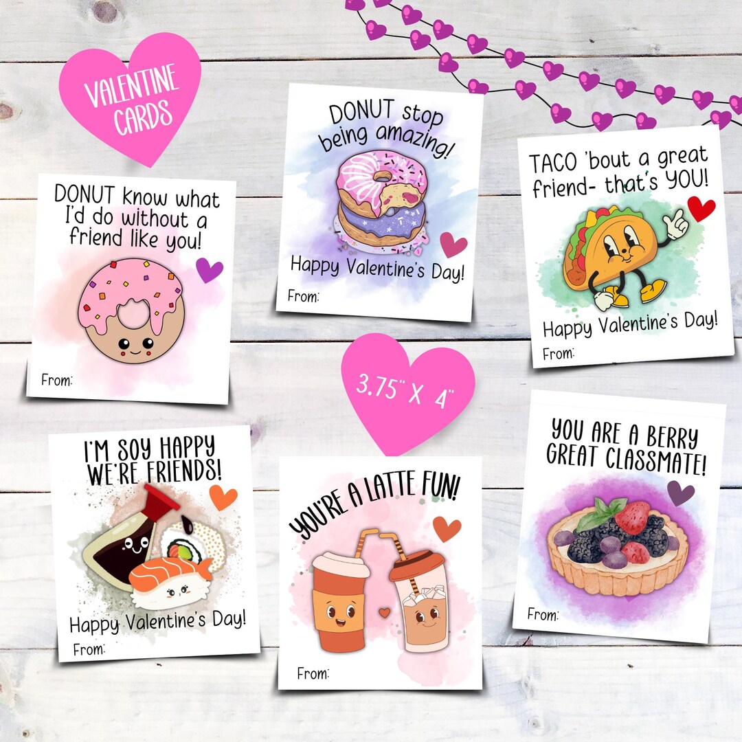 Printable Valentines Cards, Valentines Day Card for Kids, Fillable ...