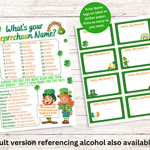 St Patricks Game for Kids Leprechaun Name Game Office St - Etsy