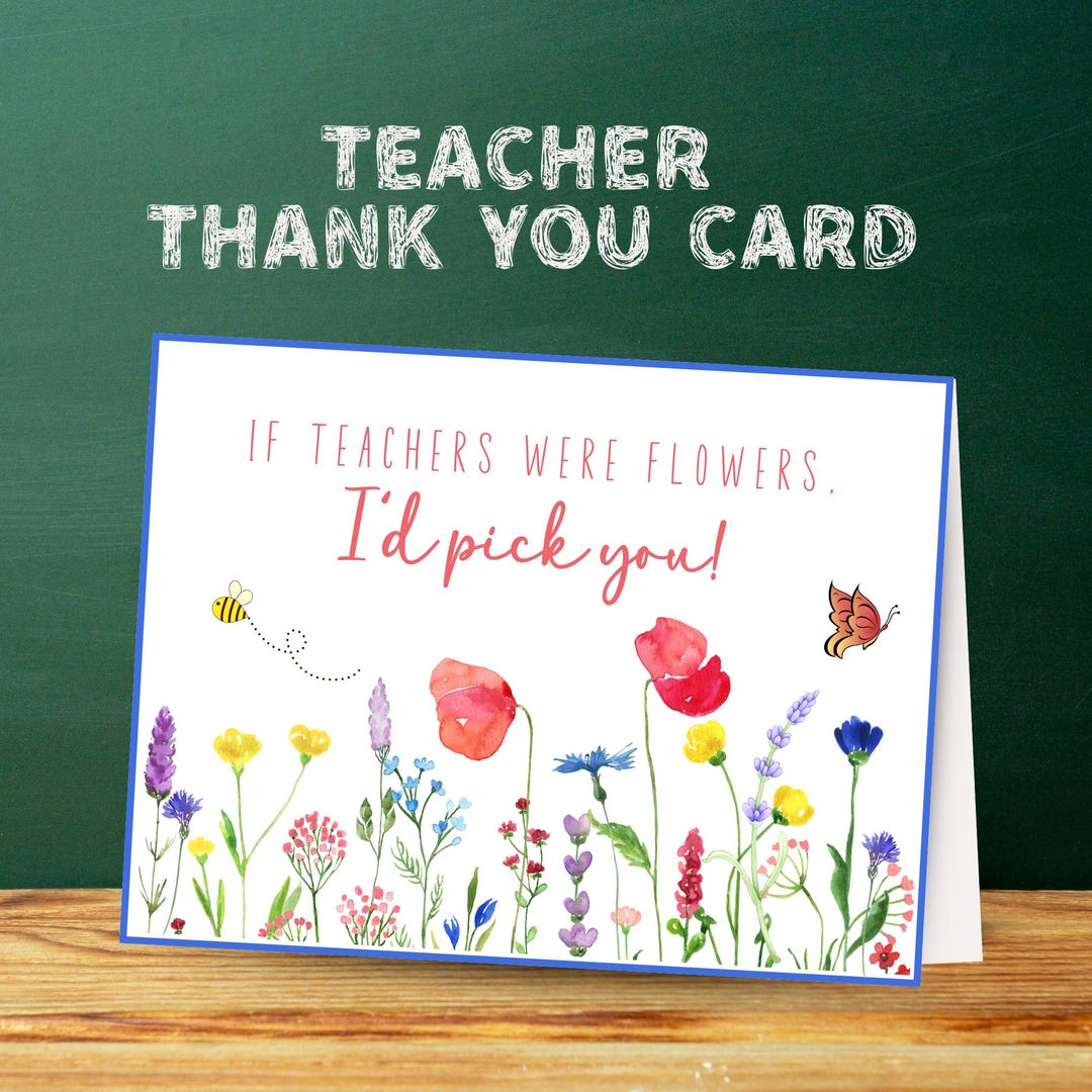 Teacher Appreciation Card, Teacher Note, Teacher Thank You Printable ...