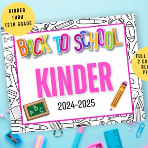 First Day of School Printable Signs, All Grades School Signs for Photos ...