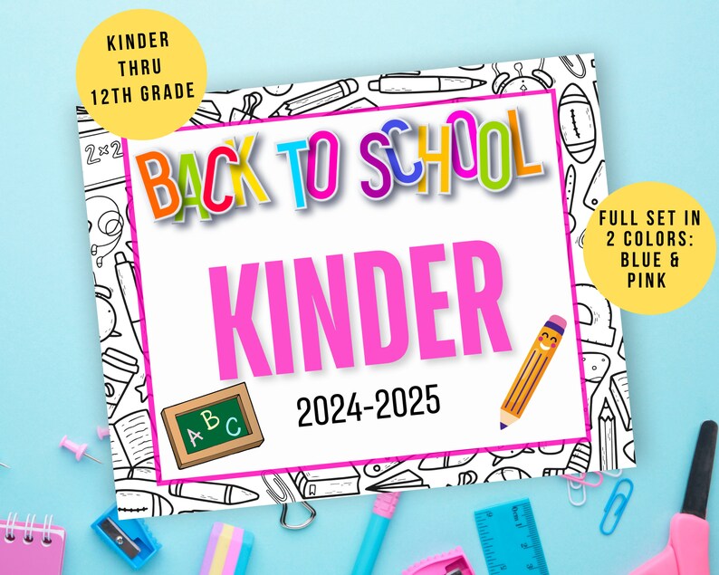 First Day of School Printable Signs, All Grades School Signs for Photos ...