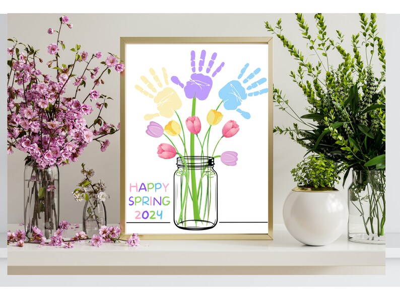 Easter Handprint Footprint Art Bundle, Printable Hoppy Easter Crafts ...