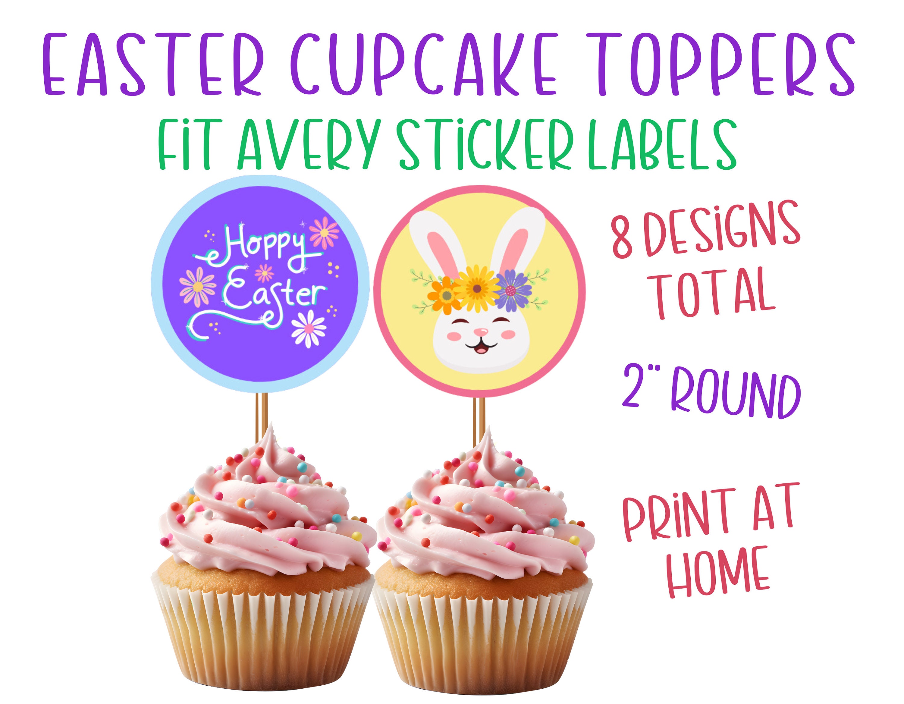 Easter Cupcake Toppers, Easter Party Decor, Easter Celebration ...