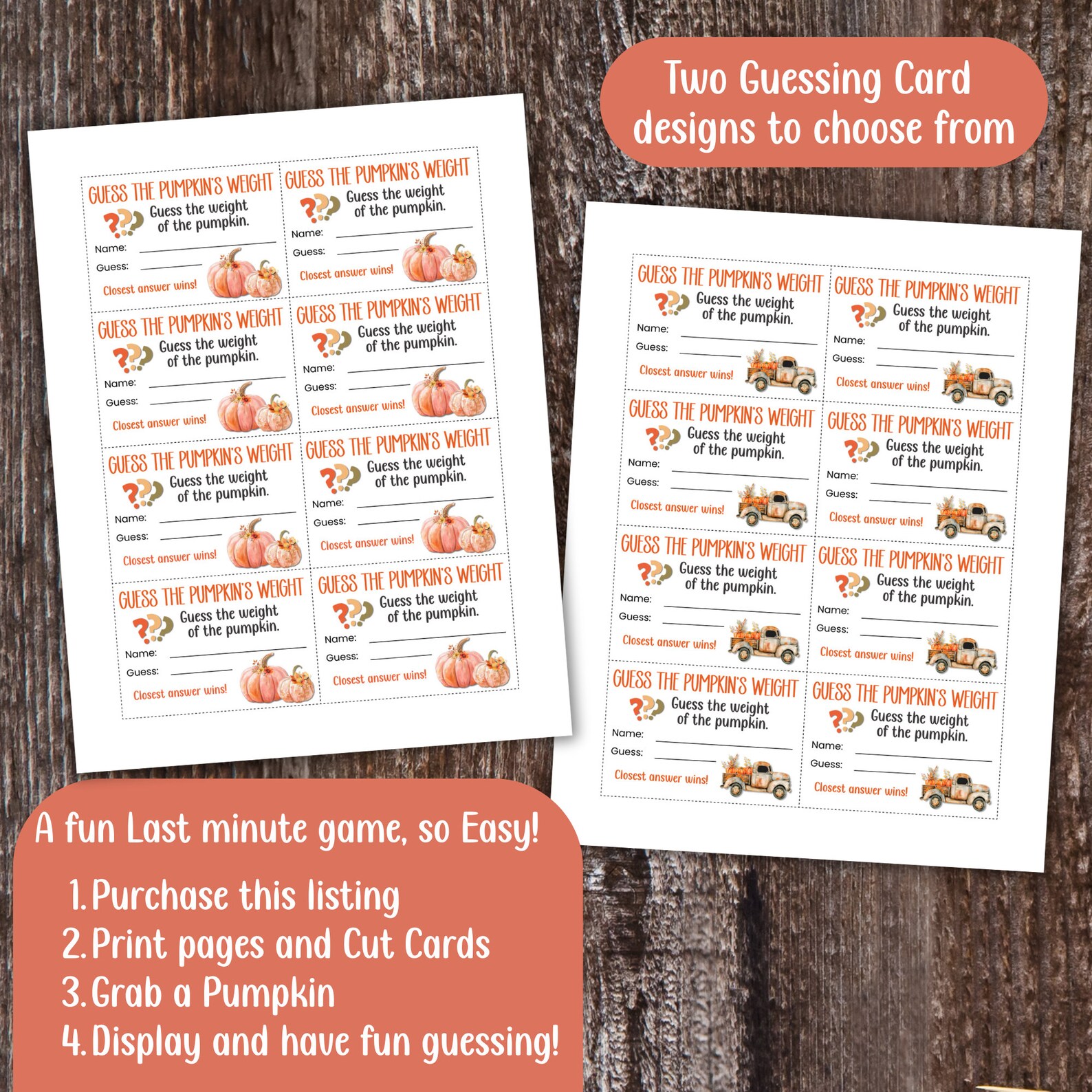 Guess the Weight of the Pumpkin, Weight Guessing Game, Halloween Party ...