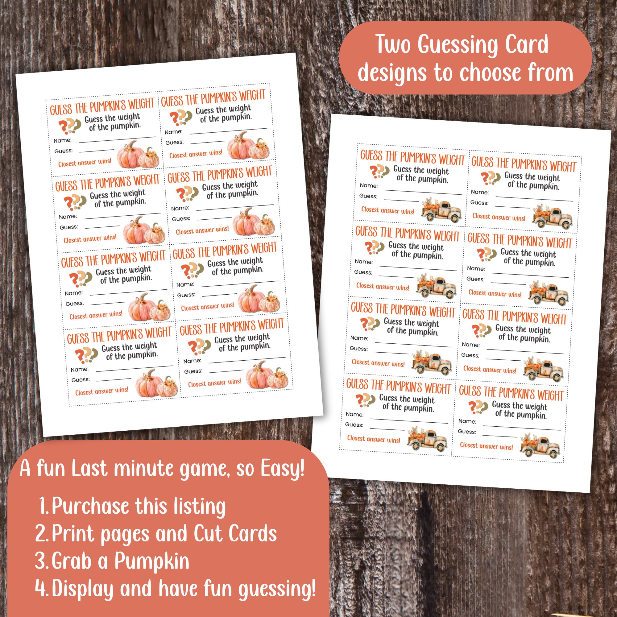 Guess the Weight of the Pumpkin, Weight Guessing Game, Halloween Party ...