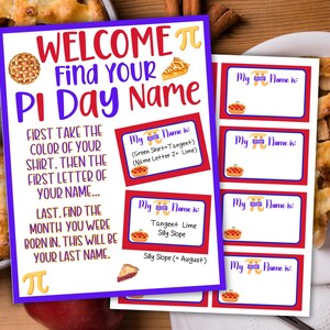 Pi Day Name Game Printable With Nametags, Classroom Pi Day Activity for ...