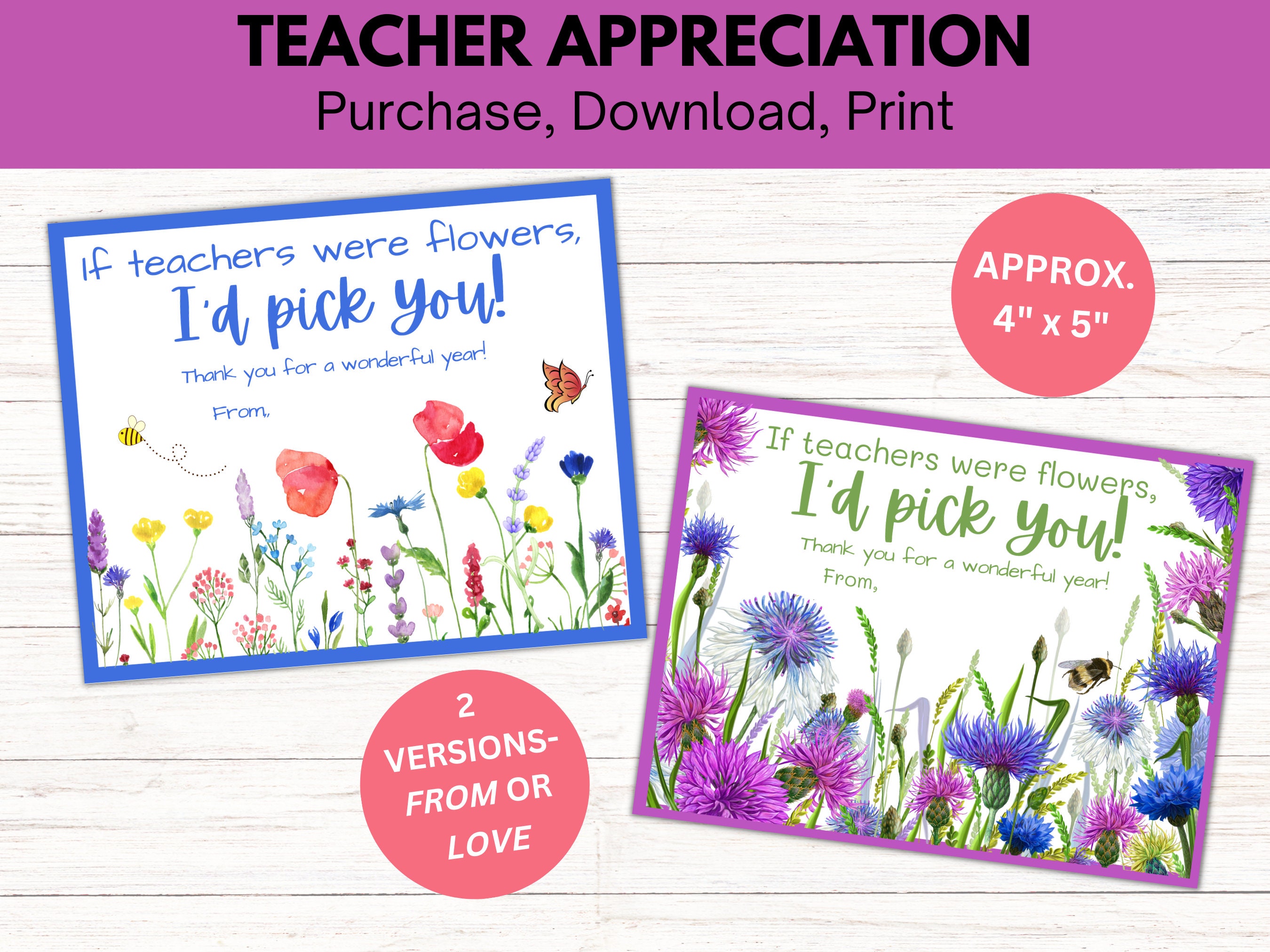 Teacher Appreciation Card, Teacher Note, Teacher Thank You Printable ...
