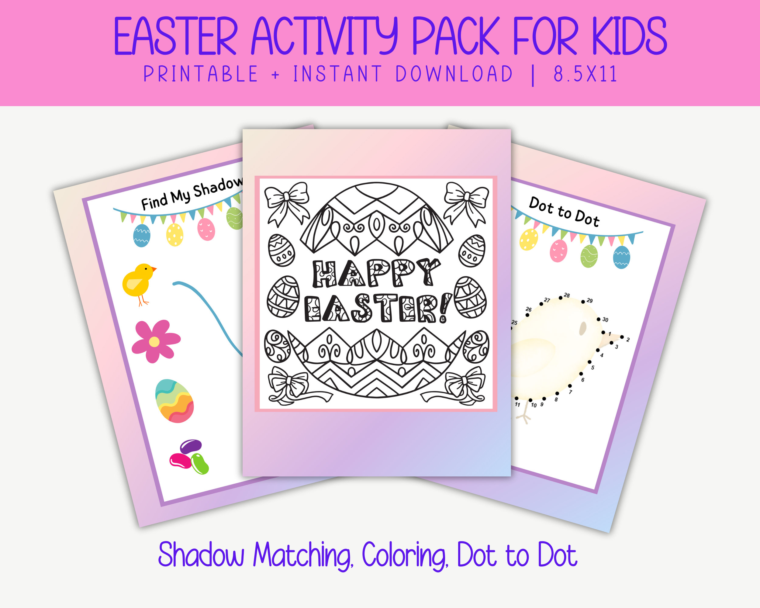 Printable Easter Activity Bundle, 18 Easter Kids Activities, Mazes, I ...