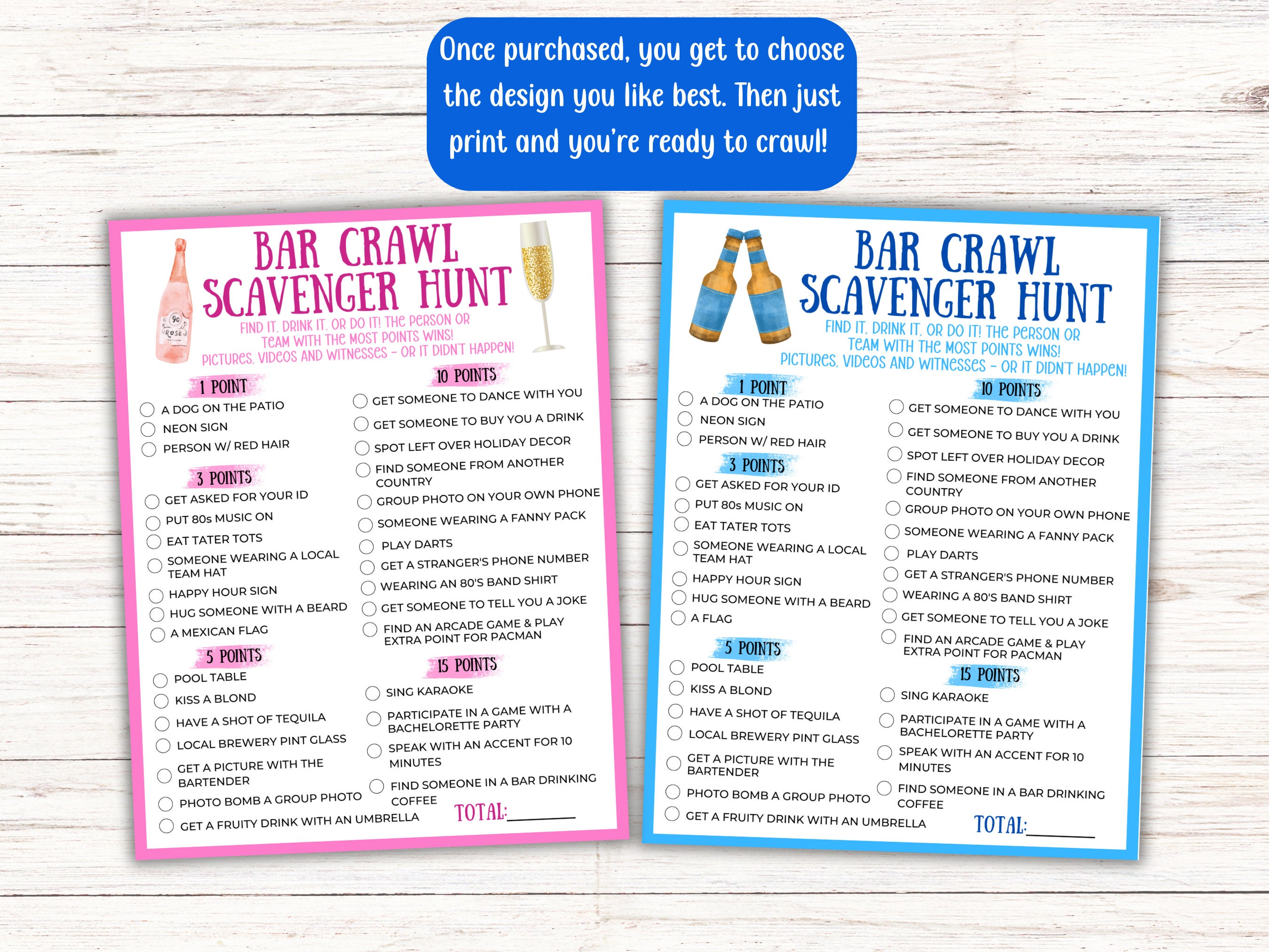 Bar Crawl Scavenger Hunt, Bar Crawler, Adult Drinking Game Pub Crawl ...