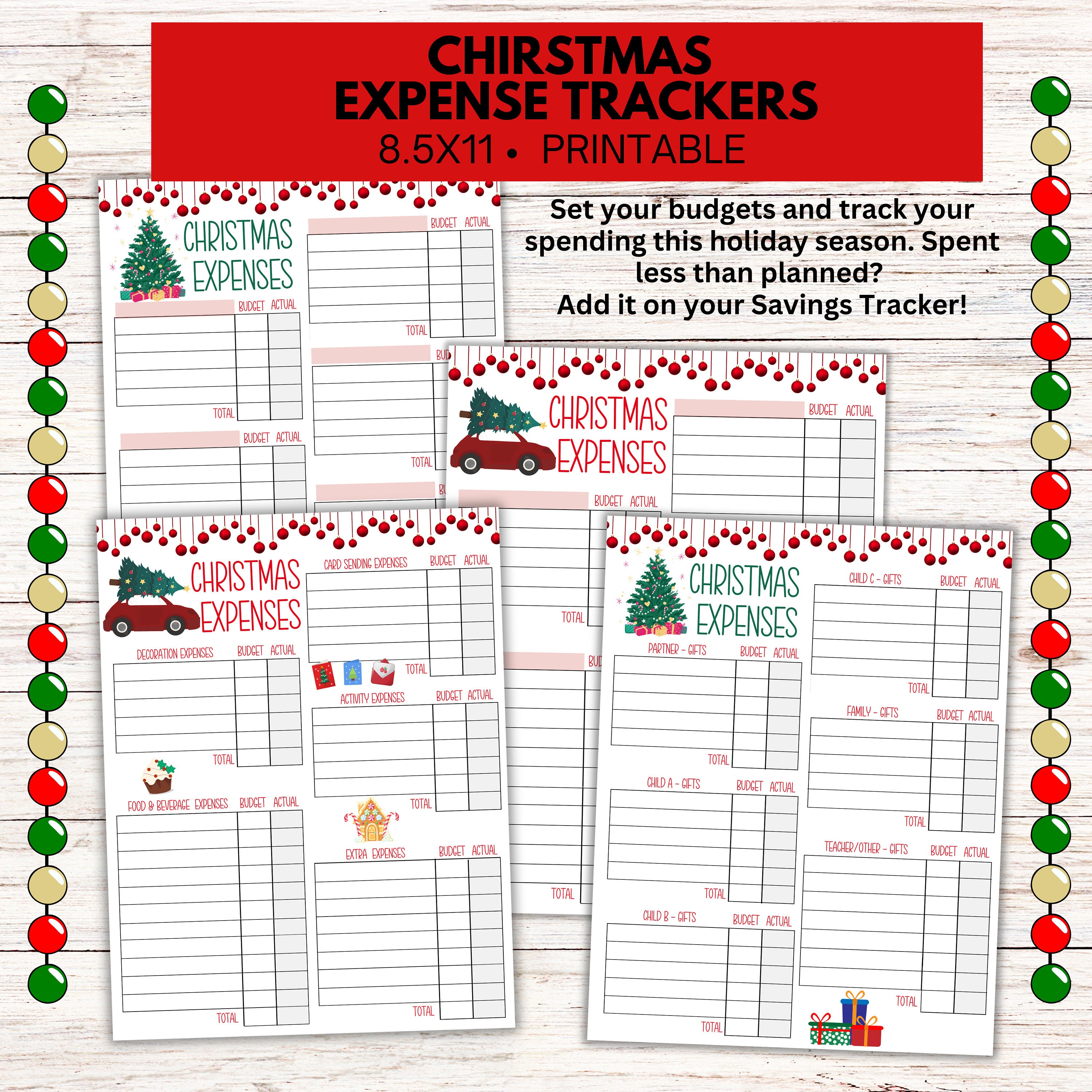 Christmas Budget & Expense Tracker Christmas Savings - Etsy