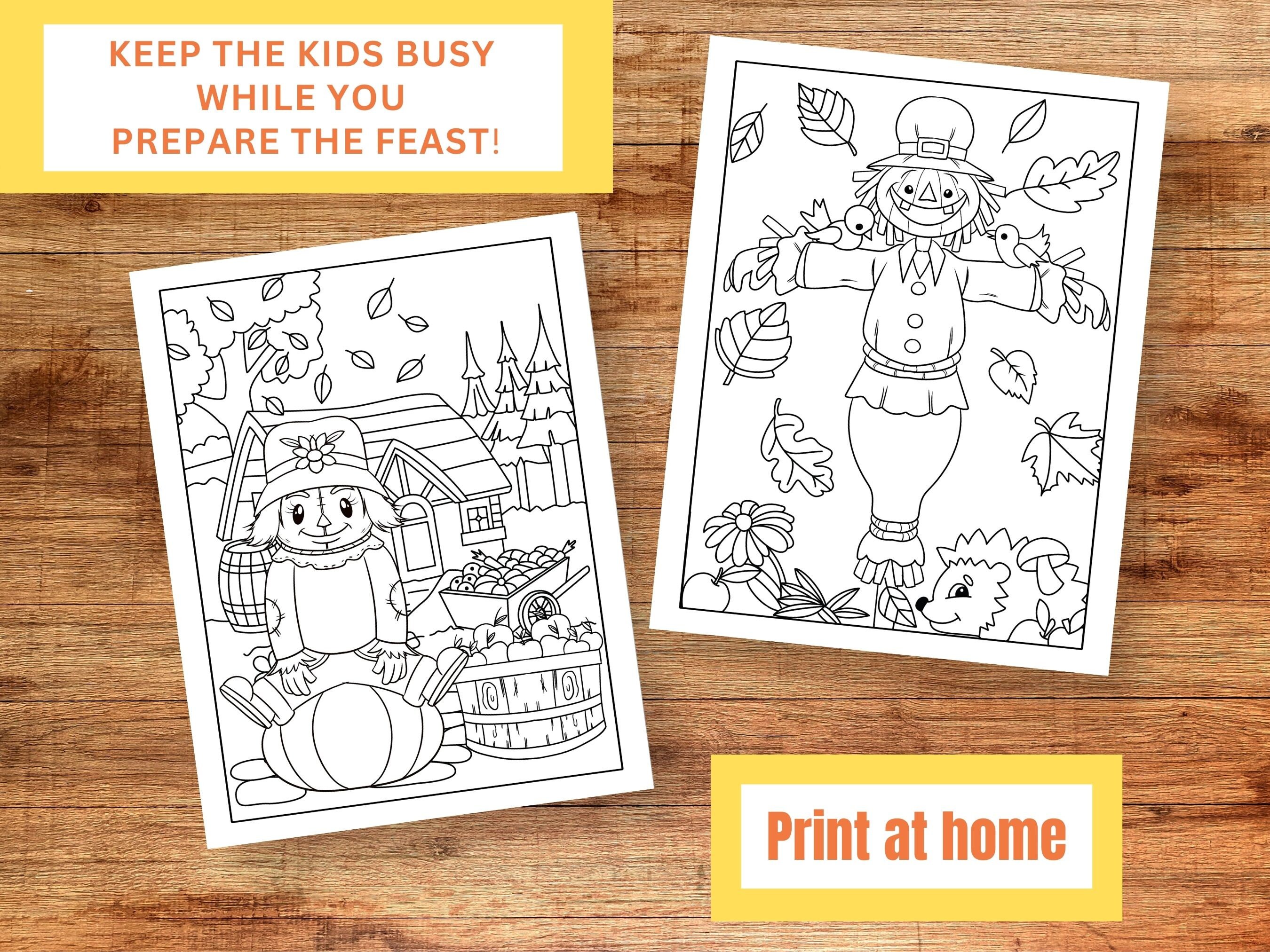 Fall Coloring Pages, Thanksgiving Coloring Printables for Kids ...