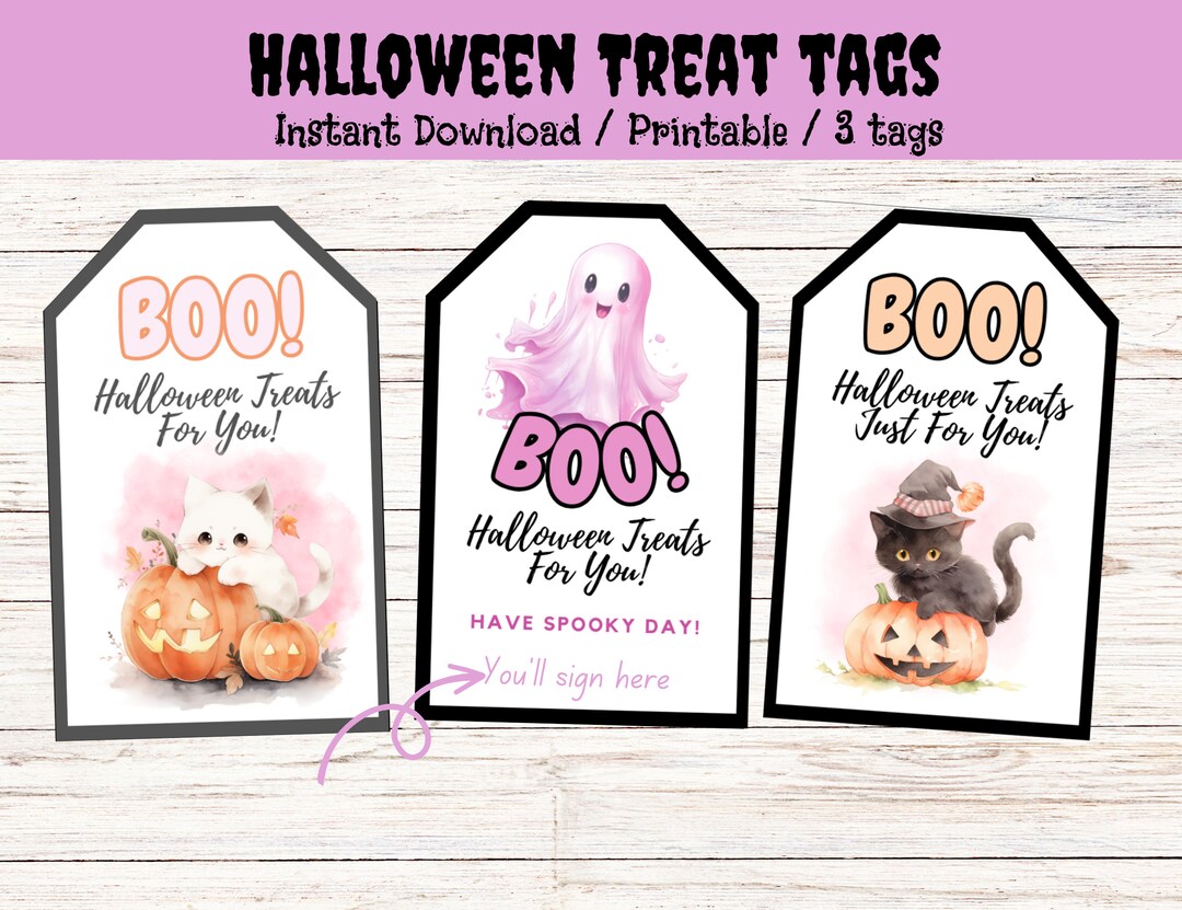 Spooky Halloween Treat Tags - Party Favors & Neighbor Gifts - Printable ...