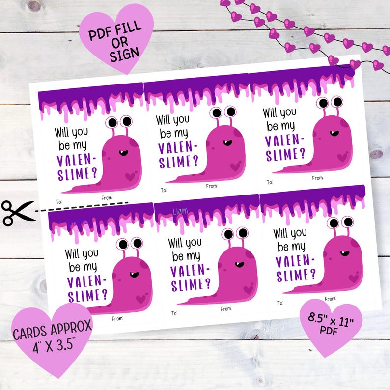 Valentine Printable Cards, Valentines Day Card for Kids, Fillable ...