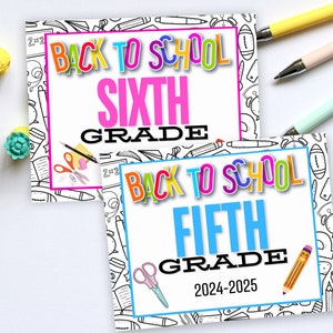 First Day of School Printable Signs, All Grades School Signs for Photos ...