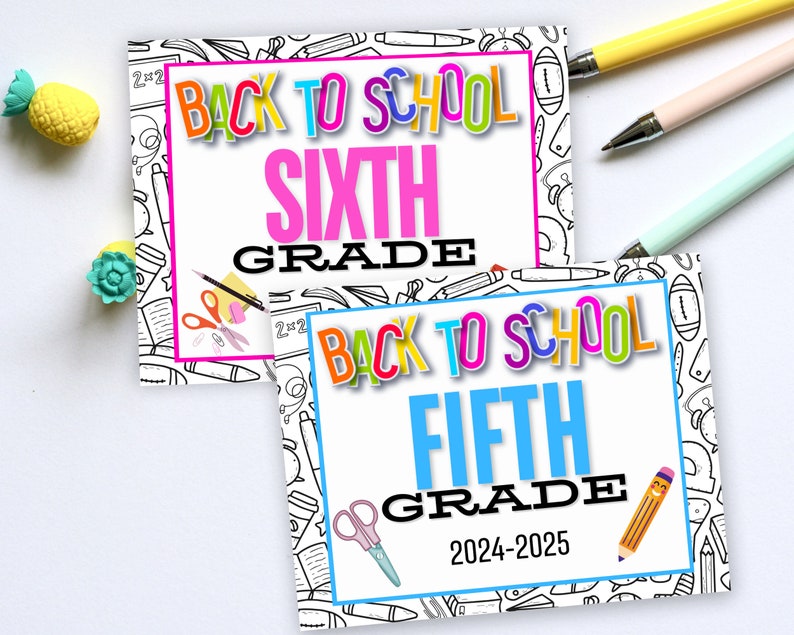 First Day of School Printable Signs, All Grades School Signs for Photos ...