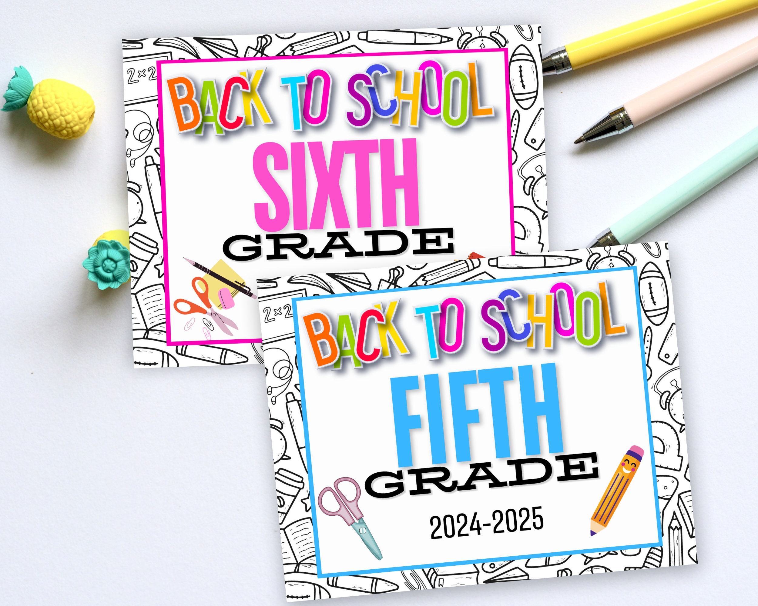 First Day of School Printable Signs, All Grades School Signs for Photos ...