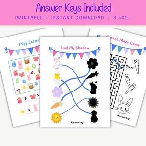 Printable Easter Activity Bundle, 18 Easter Kids Activities, Mazes, I ...
