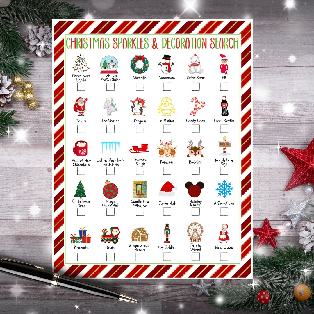 Christmas Decorations Scavenger Hunt, Christmas Lights Scavenger Hunt ...