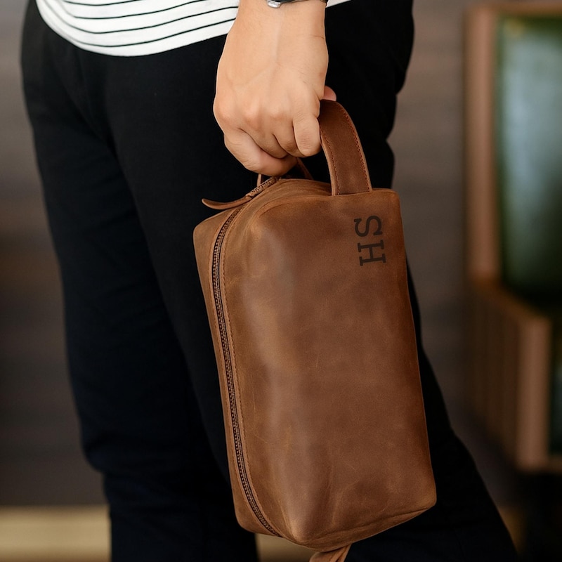 Leather Tan Man Bag - Etsy UK