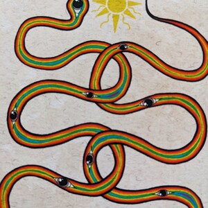 5x7 / 8x10 Rainbow Snake Art Print - Etsy