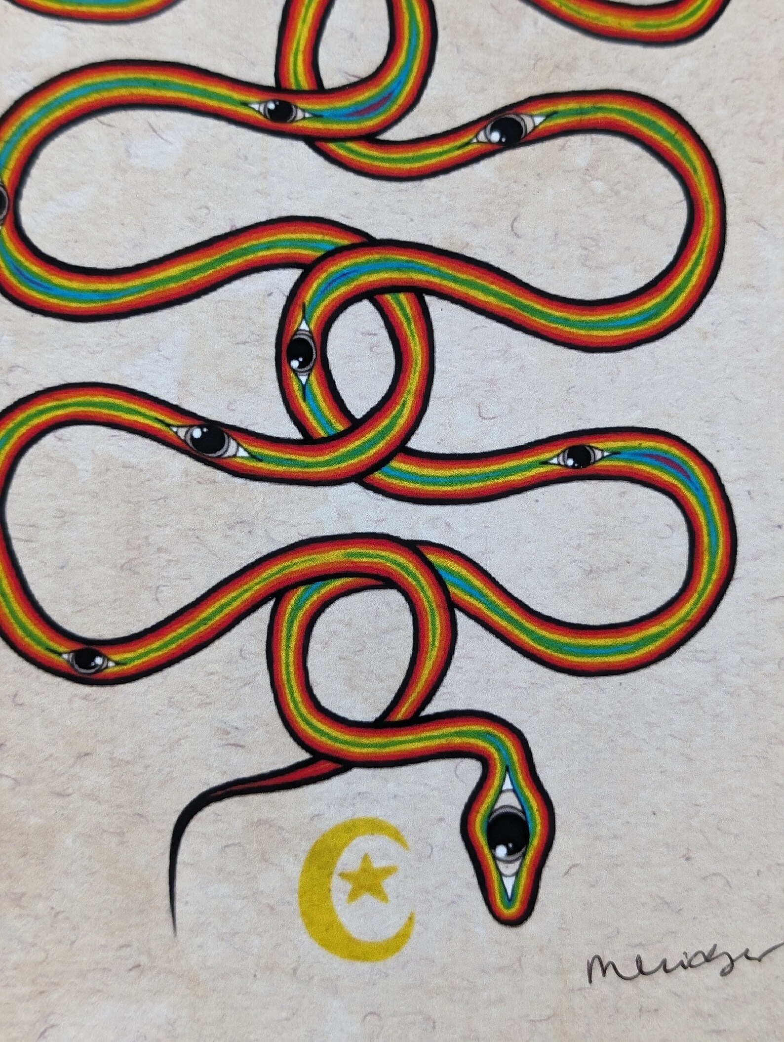 5x7 / 8x10 Rainbow Snake Art Print - Etsy