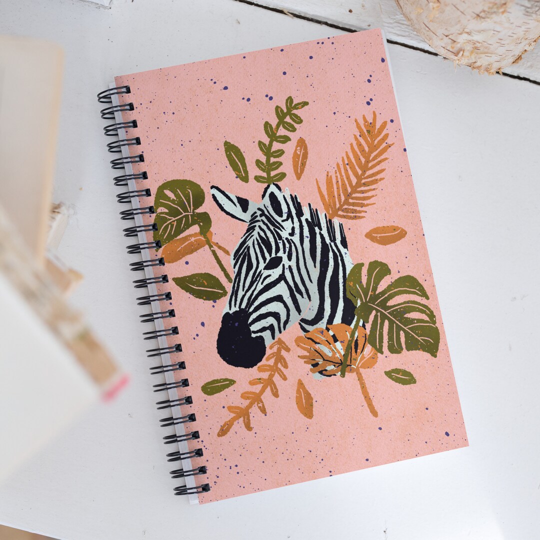 Zebra Spiral Notebook Pink / Zebra Bullet Journal - Etsy