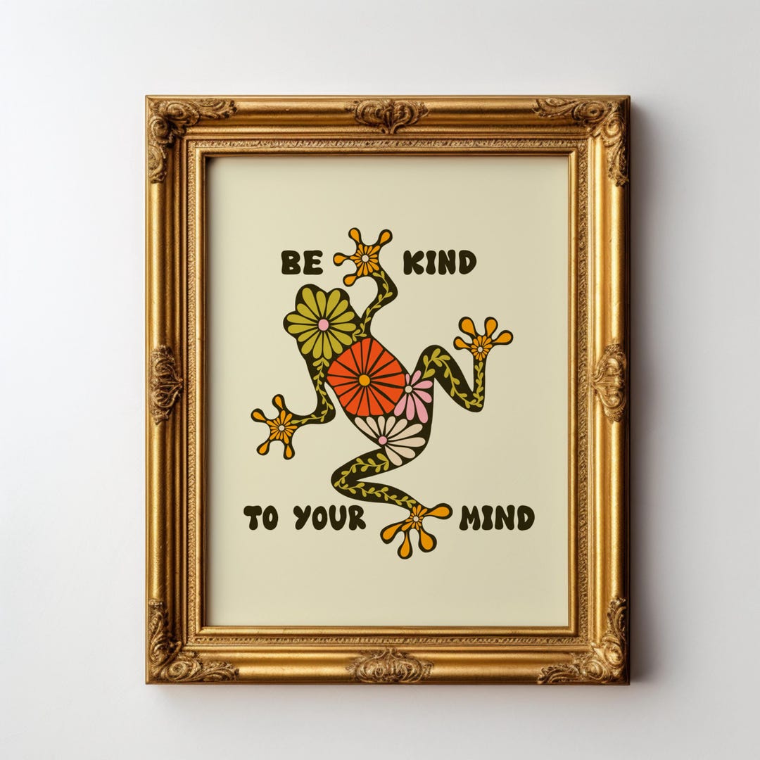 Floral Frog Giclee Art Print, Tree Frog With Flowers, Retro Animal Wall ...