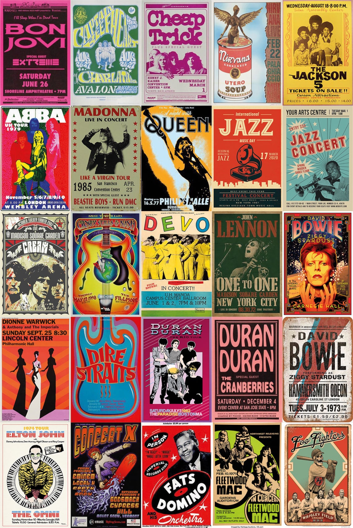 Vintage Concert Posters | Band Posters Vintage | Rock Concert Poster ...