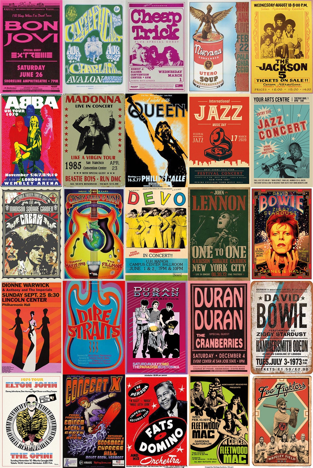 Vintage Concert Posters | Band Posters Vintage | Rock Concert Poster ...