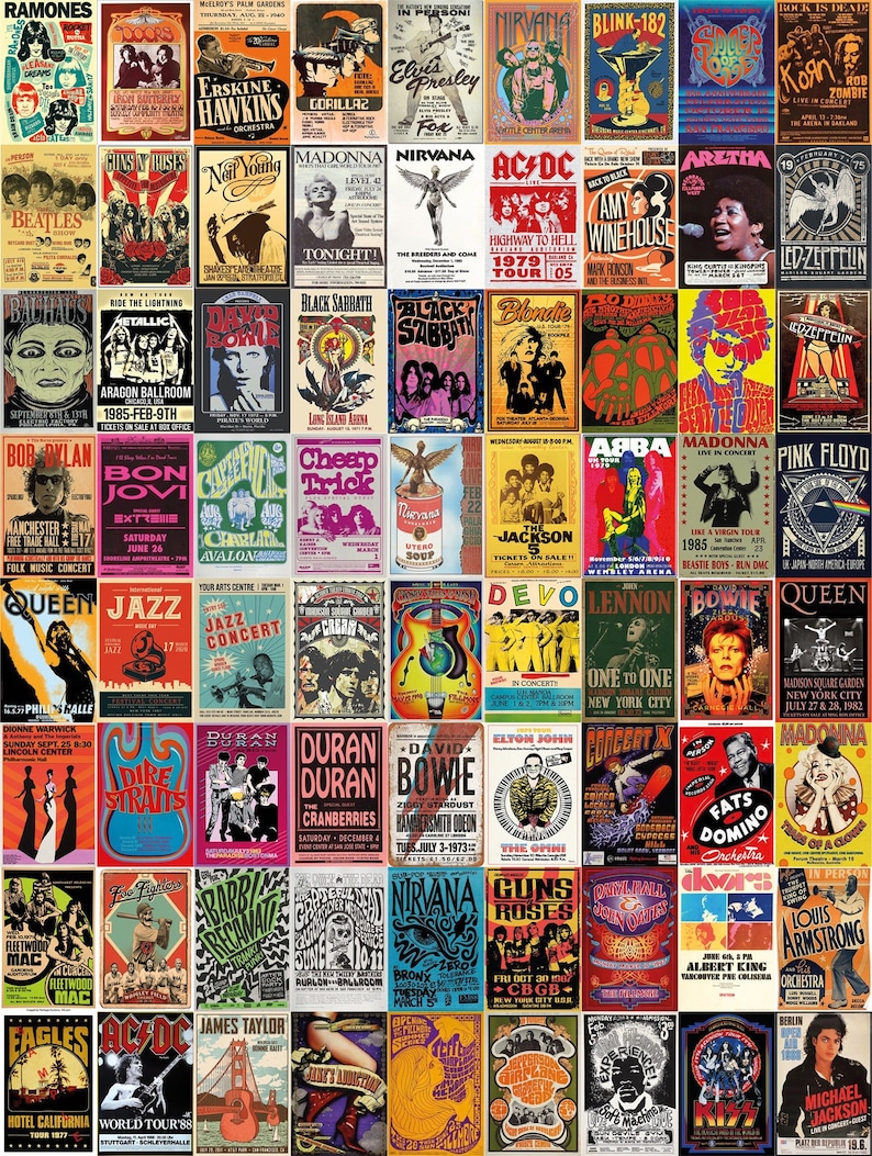 Vintage Concert Posters | Band Posters Vintage | Rock Concert Poster ...