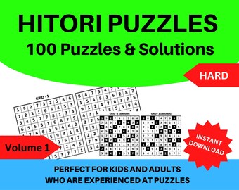 Hitori Puzzle Book - Etsy