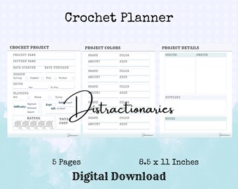 Crochet Pdf Project Planner - Etsy