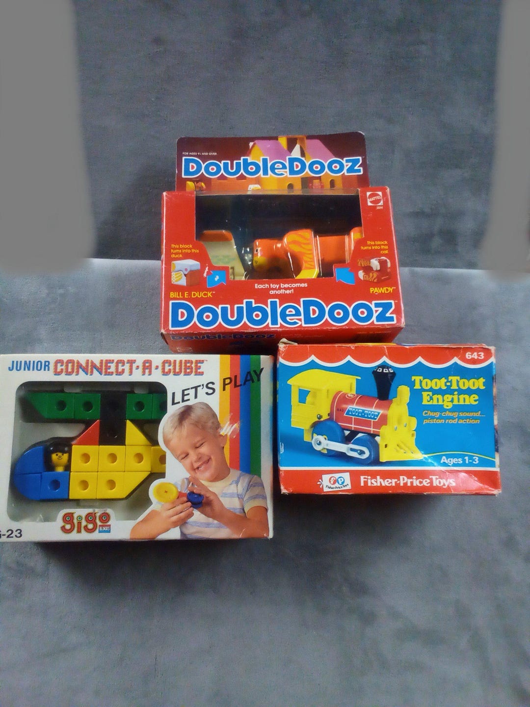 Vintage Fisher Price, Gigo and Mattel Toy Lot. Three Toys in Boxes ...