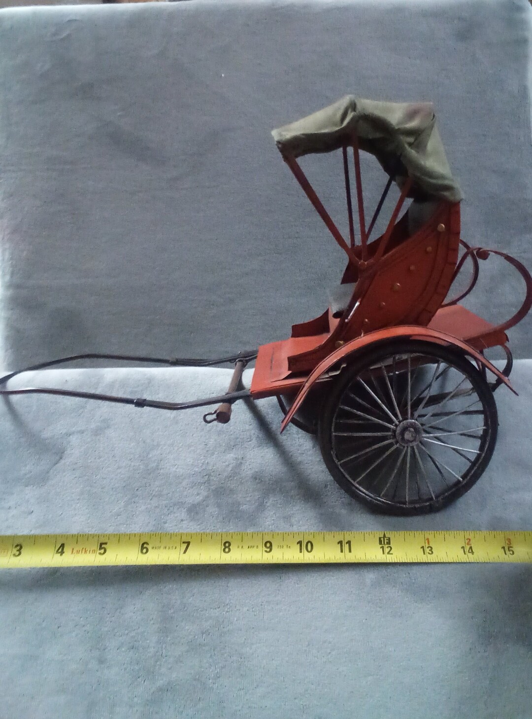 16 Metal Japanese Pulled Rickshaw Cart Display. Great Condition. Free ...