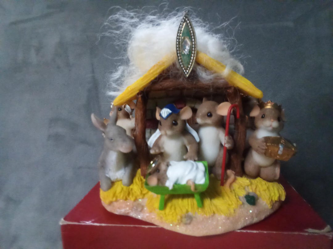 Vintage Rare Fitz and Floyd Charming Tails Christmas Blessing and Quiet ...