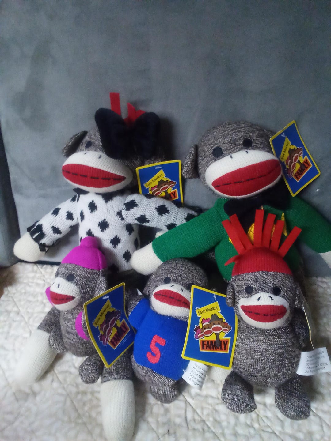 A Sock Monkey Family Plush School Bus Lot. Principal, Teacher and ...