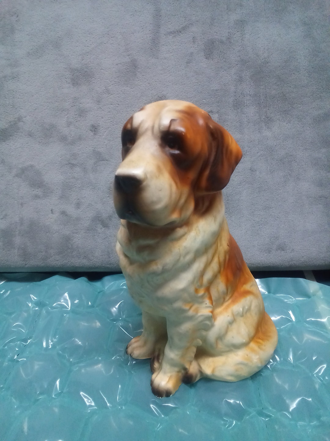 Vintage Old 10 Light Porcelain St.bernard Dog Figurine. Nice. Free ...