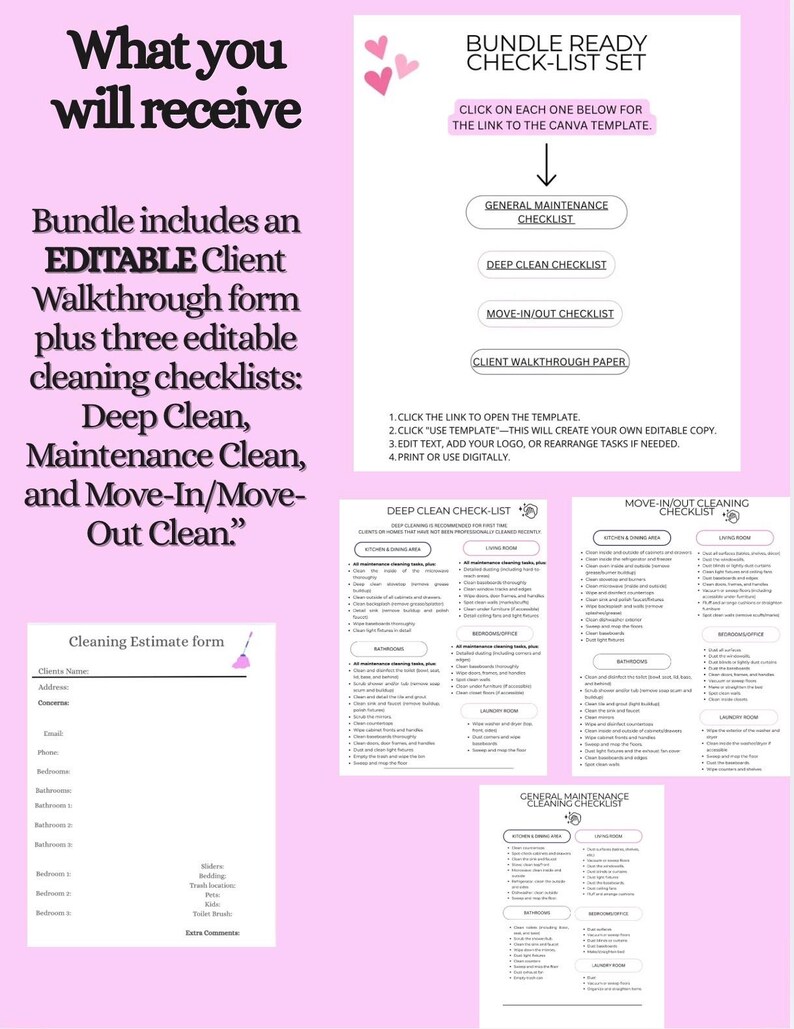 Checklists | Editable Digital Templates - Etsy